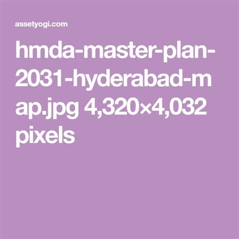 Hmda Master Plan 2031 Hyderabad Map