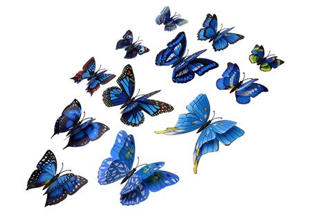 Tupalizy 12pcs Double Wings 3d Butterfly Wall Stickers