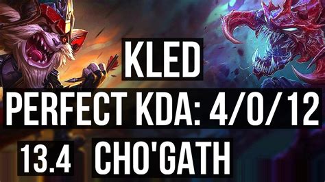 Kled Vs Chogath Top 4012 Rank 6 Kled 600 Games 11m Mastery