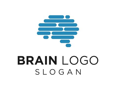 뇌 로고 디자인 프리미엄 벡터