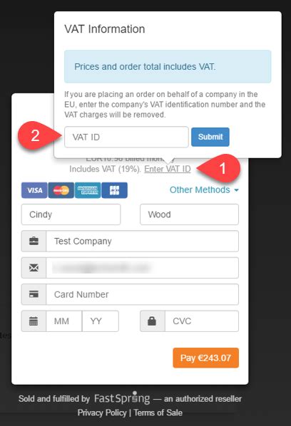 Enter My VAT Tax Number For An Online Store Order TechSmith Support
