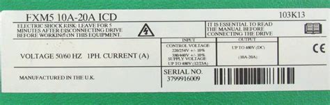 Used Control Techniques Fxm5 10a 20a Icd Field Controller Fxm510a20aicd