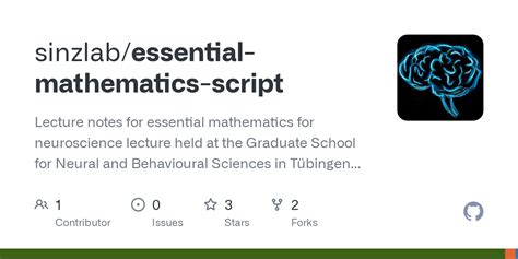 Github Sinzlabessential Mathematics Script Lecture Notes For