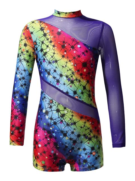 Chictry Girls Long Sleeve Gymnastics Leotard Ballet Dance Biketard