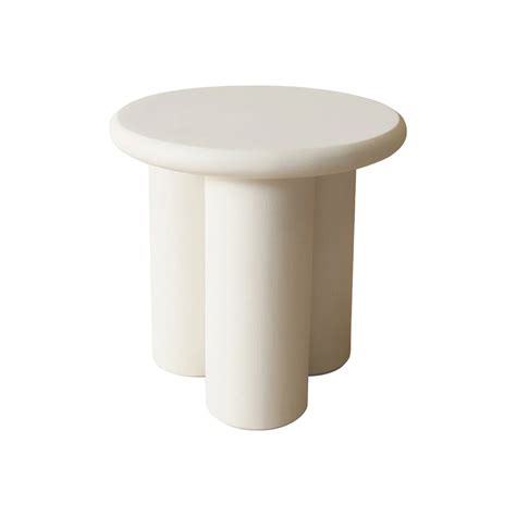 Stoneskin Monta Side Table Round Edge Latte 45x45cm Pergamos