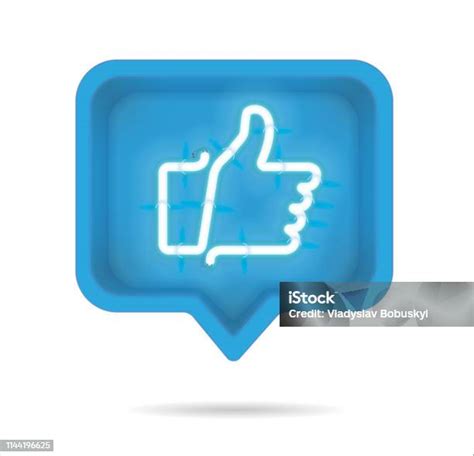 3d 연설 거품 벡터 일러스트 레이 션에 온 오프 튜브와 같은 네온 엄지 손가락 개념에 대한 스톡 벡터 아트 및 기타 이미지 개념 개념과 주제 검은색 Istock