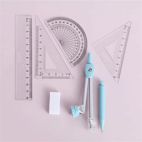 L74a Pro Compasses Kit Multi Purpose Protractor Kit Triangle Ruler Set Math Drafting Tool For