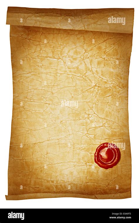 Old Paper Scroll With Wax Seal Stock Photo Alamy