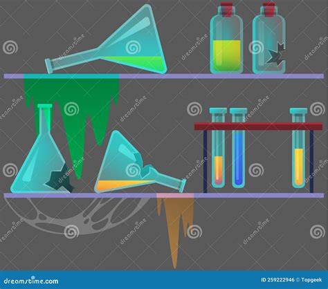 Broken Laboratory Beaker Sign Test Tube Icon On Dark Background
