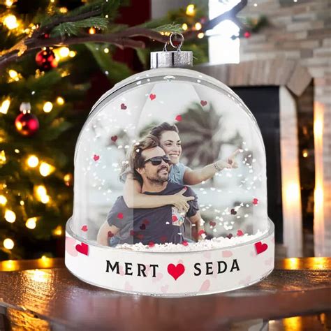 Custom Snow Globe Personalized Snow Globe Put On Your Photo And Text Name Personalized Gift