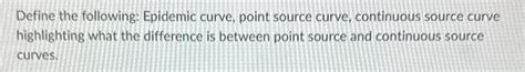 Solved Define The Following Epidemic Curve Point Source