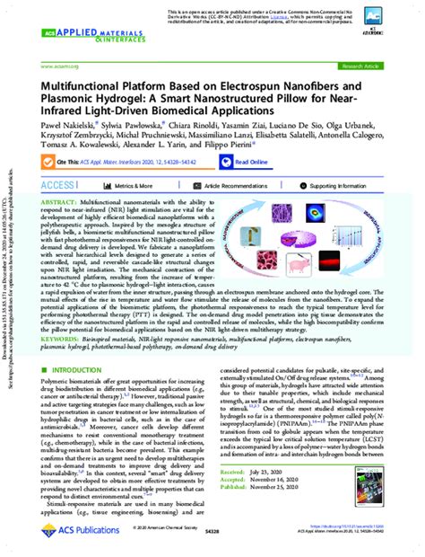 Pdf Multifunctional Platform Based On Electrospun Nanofibers And