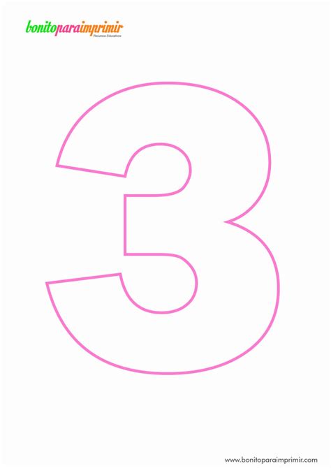 Número 3 Para Imprimir📒 【pdf Colorear Y Recortar】