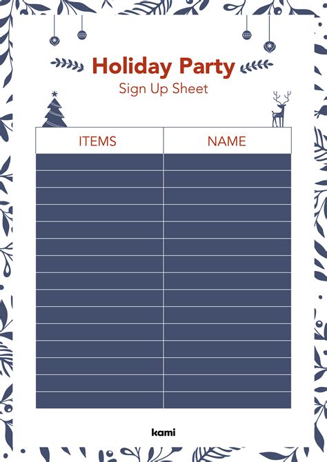 Holiday Party Sign Up Sheet For Teachers Perfect For Grades 1st 2nd