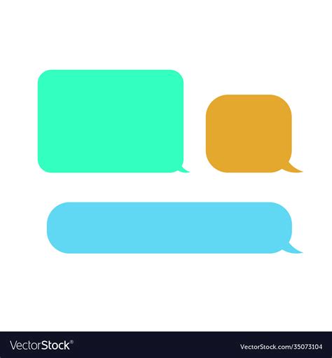 Empty Colorful Speech Bubbles Set Three Royalty Free Vector
