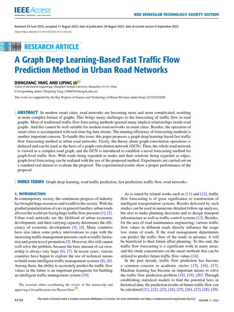 A Graph Deep Learning Based Fast Traffic Flow Prediction Method In Urban Road Networks Pdf