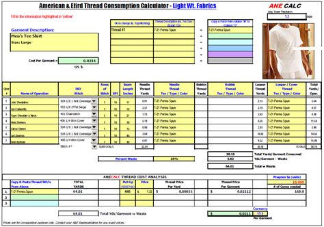 Sewing Thread Consumption Formula With Example Textile Calculation