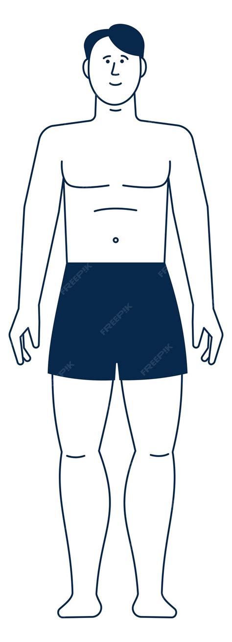 Icono Del Cuerpo Humano Hombre De Pie En Ropa Interior Figura Masculina