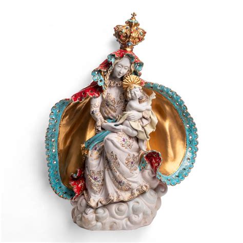 Lot Nossa Senhora o Menino Jesus escultura de cerâmica