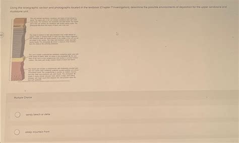 Solved Using The Stratigraphic Section And Photographs