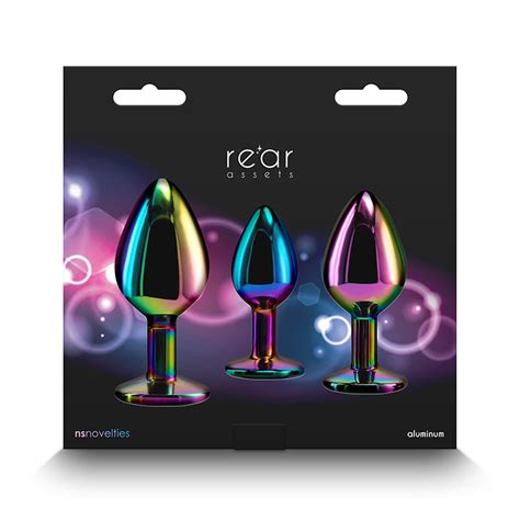 Rear Assets 3 Piece Anal Trainer Kit Multicolor Rainbow Heart Tazzle