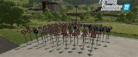 FS22 Traffic Sign Pack v 1 1 0 1 Placeable Objects Mod für Farming