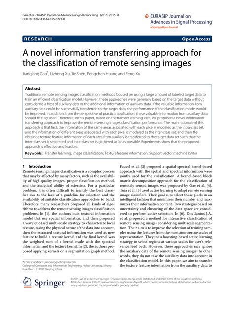 Pdf A Novel Information Transferring Approach For The Classification