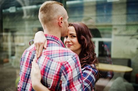 Premium Photo Stylish Couple Wear On Checkered Shirt In Love Together