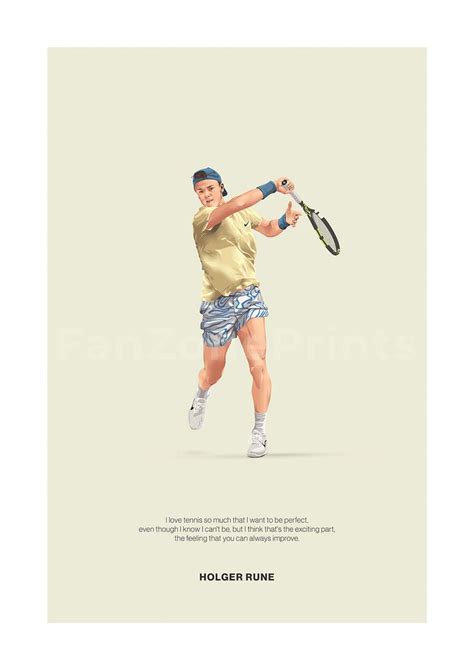 Holger Rune Poster Tennis Print Minimalist Mid Century Etsy Tennis Posters Sports Themed