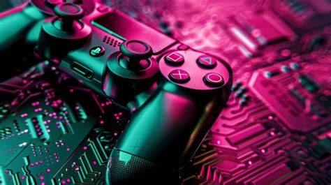 Premium Photo Gaming Controller On Circuit Board Generative Ai