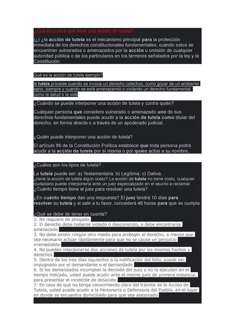 Qué Es Y Para Qué Sirve Una Acción De Tutela ¿qué Es Y Para Qué Sirve