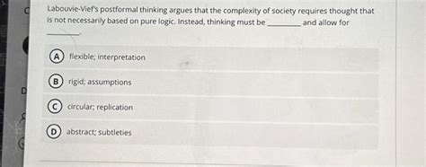 C Labouvie Viefs Postformal Thinking Argues That The
