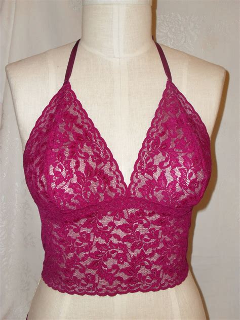 Raspberry Pink Stretch Lace Bralette