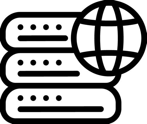 Global Server Icon In Black Line Art 24973640 Vector Art At Vecteezy