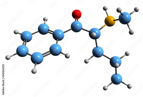 Stock Illustration „ 3d Image Of Pentedrone Skeletal Formula