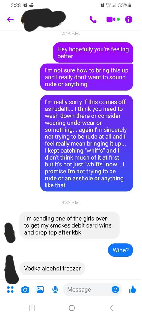 Aita For Telling My Friend She Needs To Wash Down There Or Wear
