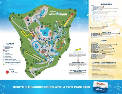 Dollywoods Splash Country Map And Brochure 2017 2023