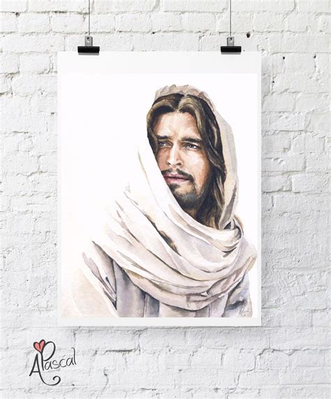 Bible Art Christmas Printable Watercolor Christ Jesus Painting Etsy