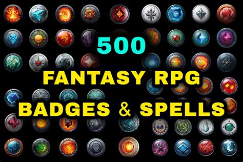 500 Fantasy Badges And Spells 2d Icons Unity Asset Store