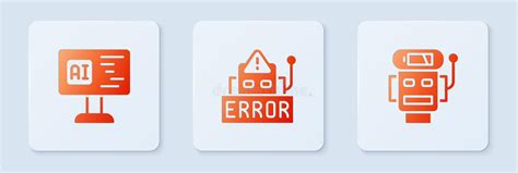 set error in robot software and robot low battery charge white square