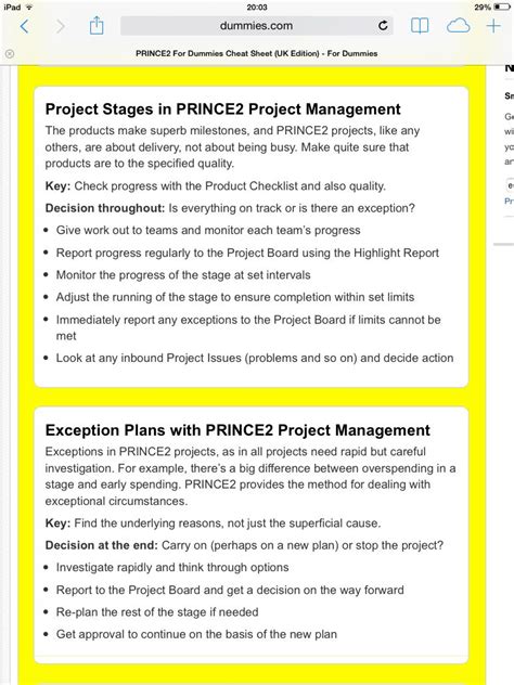 Prince2 Project Stages And Exception Plans Project Management