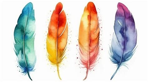 Conjunto De Plumas De Ave Sobre Fondo Transparente Generado Por Ai
