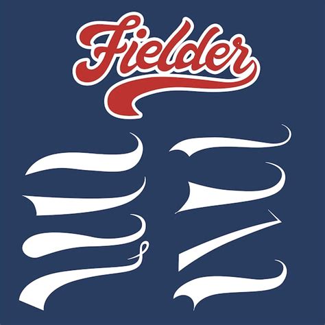 Swoosh 및 스와시 타이포그래피 꼬리 모양 밑줄 복고풍 급습 웨이브 라인 운동 Tshirt 벡터 프리미엄 벡터