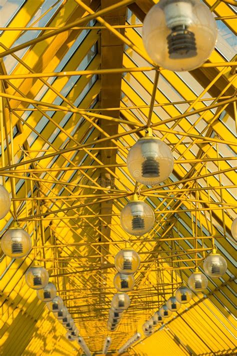 Architectural Abstract And Perspective View Metal Structures With Glass Roof Background Photo