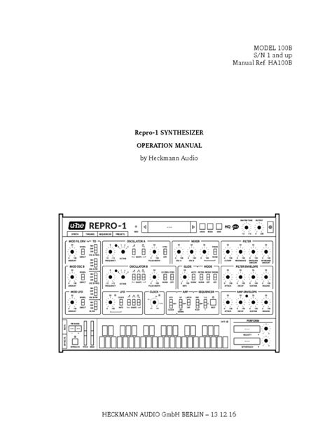 repro 1 user guide pdf equalization audio synthesizer