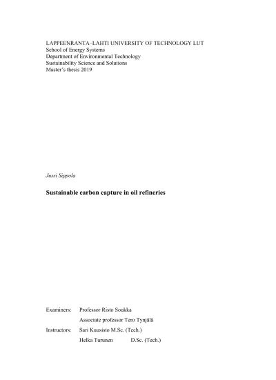 Technology Development Carbon Capture Sustainable Carbon Capture In Oil Refineries