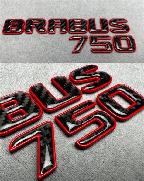 Tail Badges Brabus 750 Red Metal And Carbon Made For Mercedes
