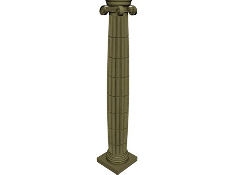 Ionic Column 3d Model 3dcadbrowser