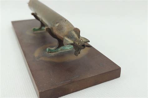 C1930 Brass Model Torpedo On Bakelite Stand Sally Antiques