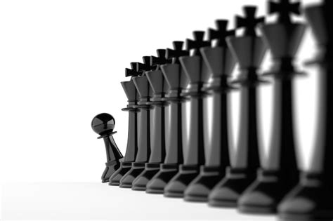 Premium Photo Chess Pawn Peeks Out At The End Of A Queue Of Kings Job Recruitment Concept